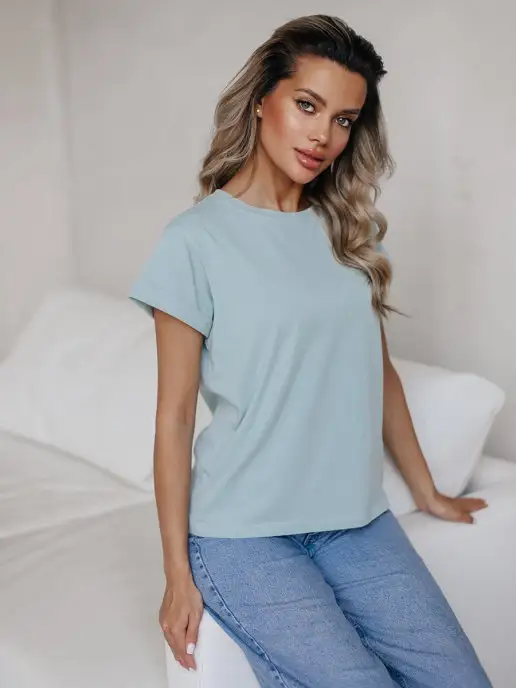 Футболка базовая оверсайз однотонная emidee